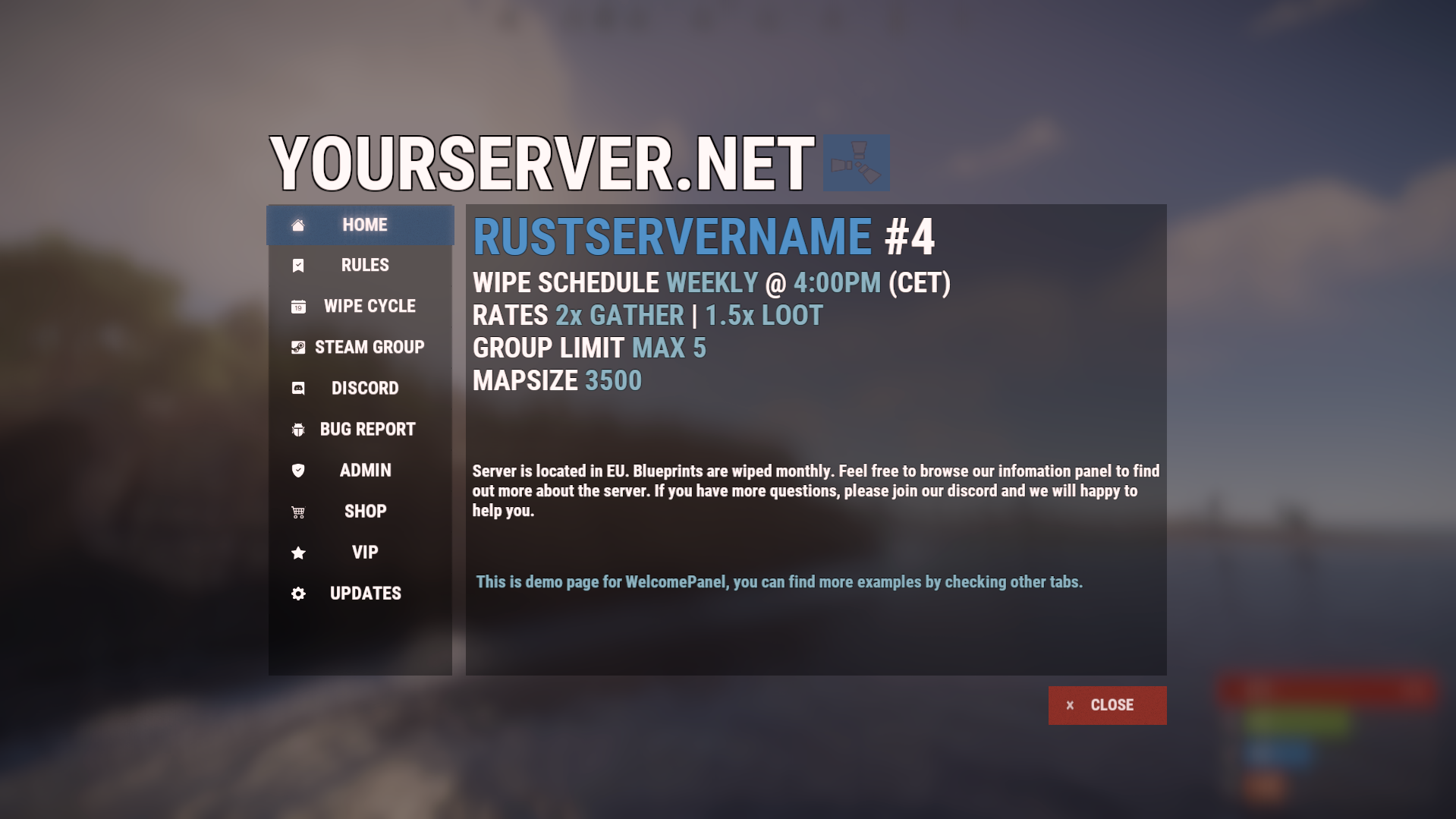 ПЛАТНО - Welcome Panel - Дополнительная информация | RUST MODS ...