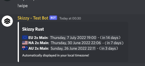 Rust Discord Automated Wipe Countdown Bot Discord Bots Codefling