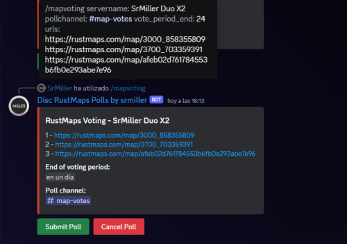 Discord Rustmaps Polls Discord Bots Codefling