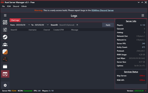Rust Server Manager FMX - Tools - Codefling