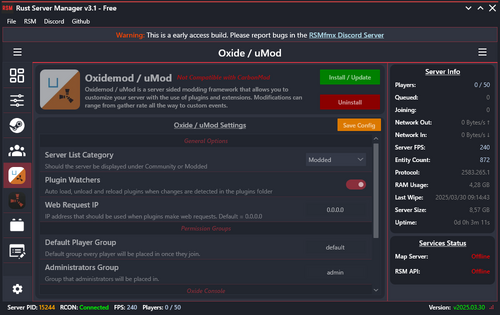 Rust Server Manager FMX - Tools - Codefling