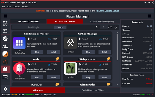 Rust Server Manager Fmx Tools Codefling 