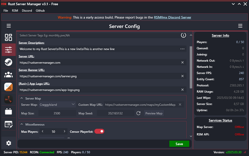 Rust Server Manager FMX - Tools - Codefling