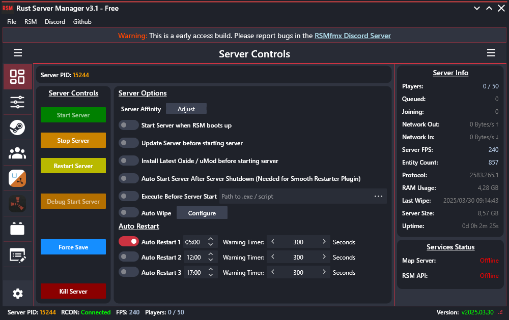 Rust Server Manager FMX - Tools - Codefling