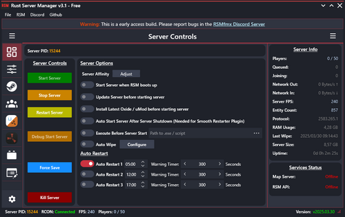 Rust Server Manager FMX - Tools - Codefling