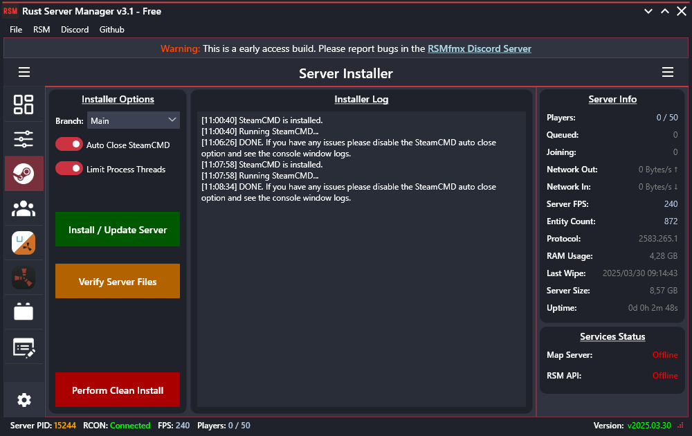 Rust Server Manager FMX - Tools - Codefling
